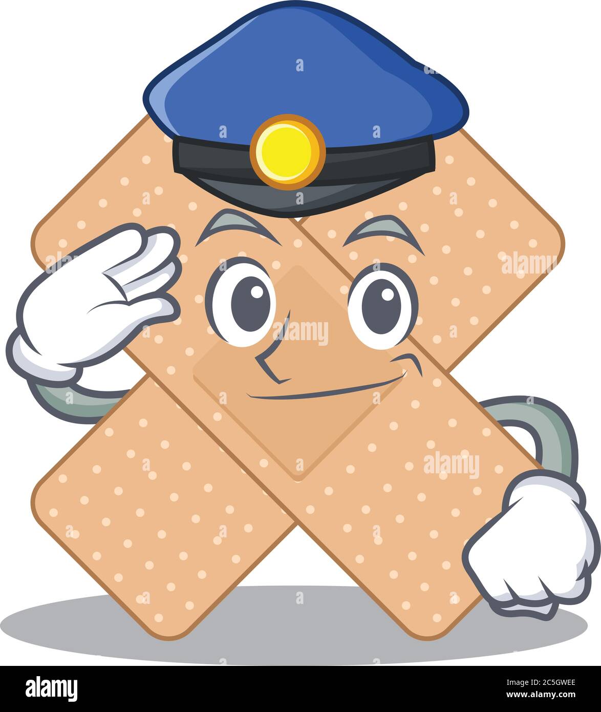 A handsome Police officer cartoon picture of cross bandage with a blue ...