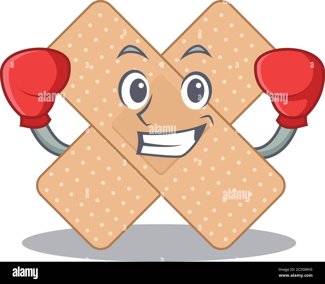 Cross bandage Caricature character design as a champion of boxing ...