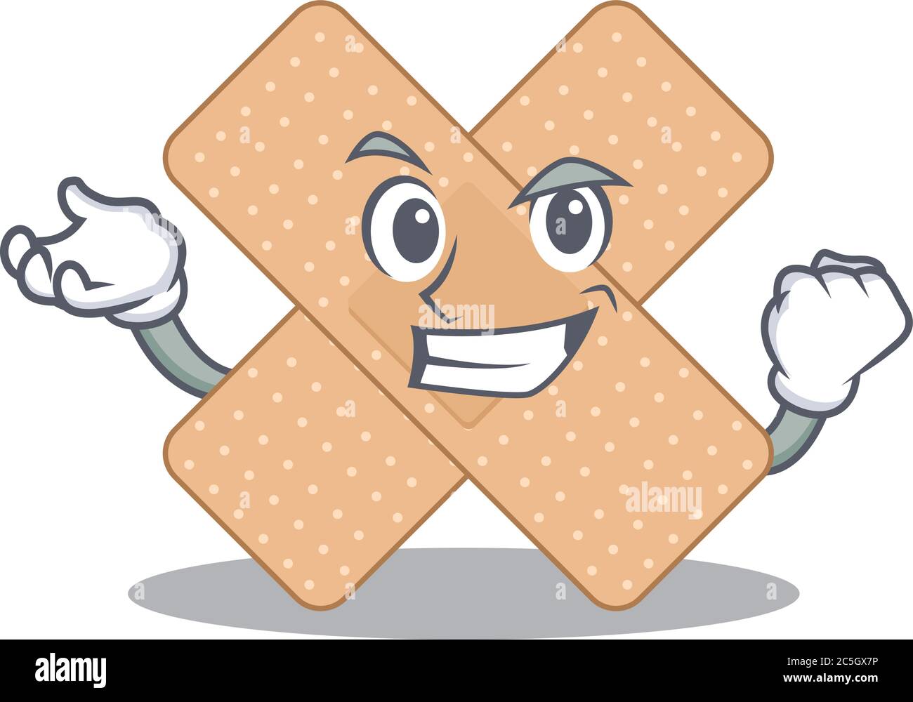 A caricature design concept of cross bandage with happy face Stock ...