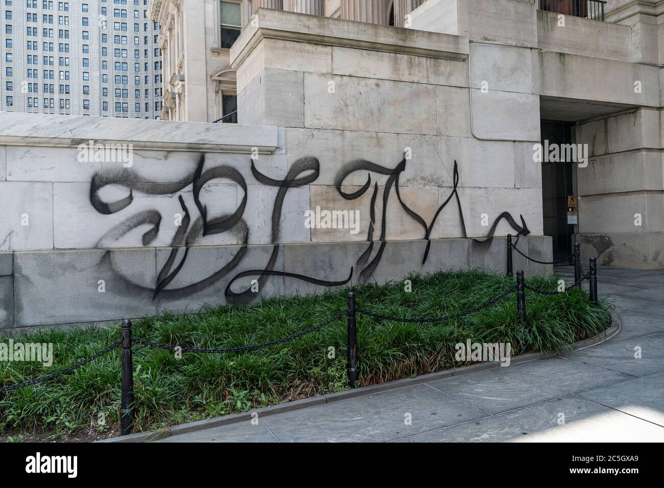 New York, United States. 02nd July, 2020. Protesters camping outside ...