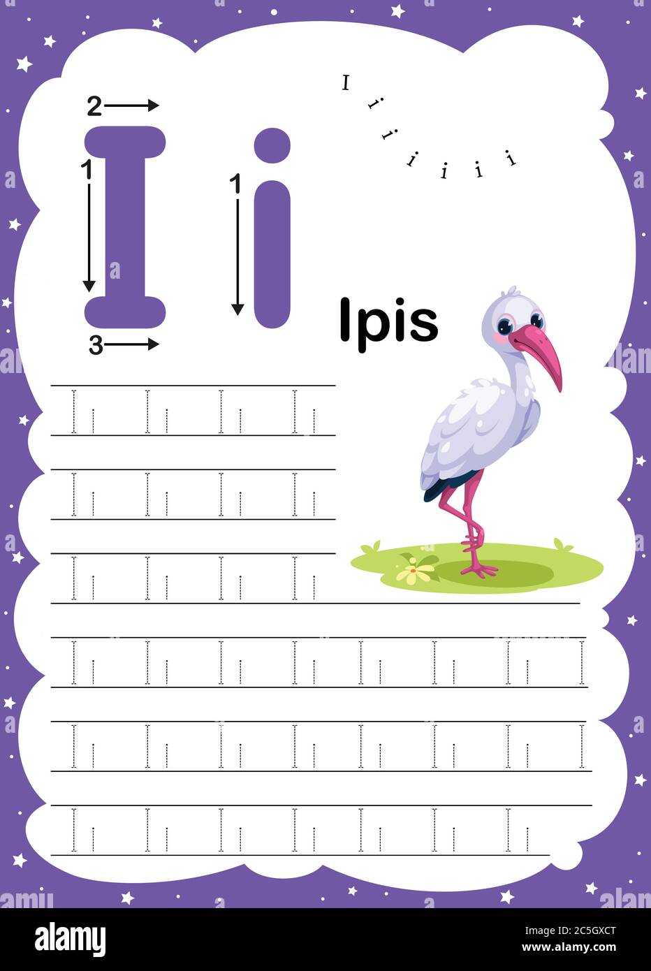 Colorful letter i Uppercase and Lowercase alphabet A-Z, Tracing and ...