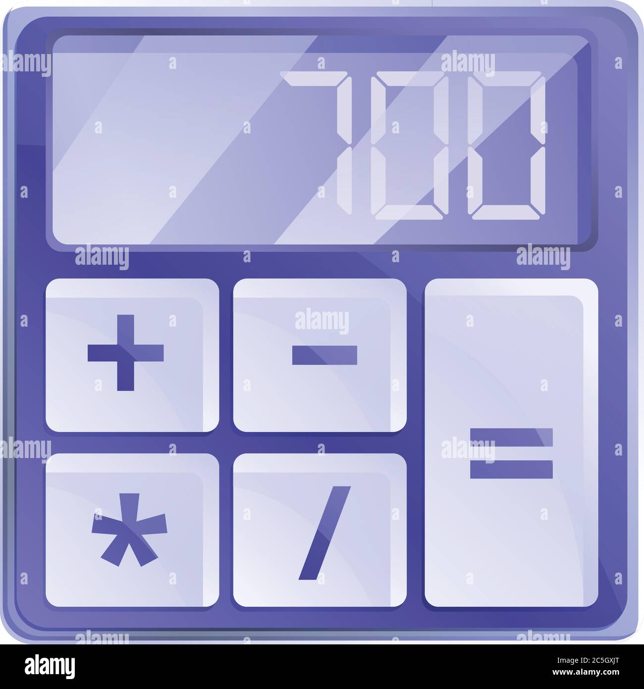 Big button calculator icon. Cartoon of big button calculator vector ...