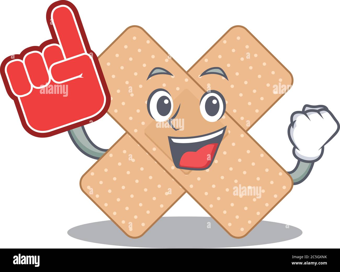 Cross bandage in cartoon picture design with Foam finger Stock Vector ...
