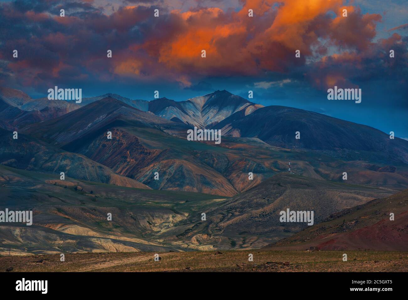 Different colored mountains Stock Photo - Alamy