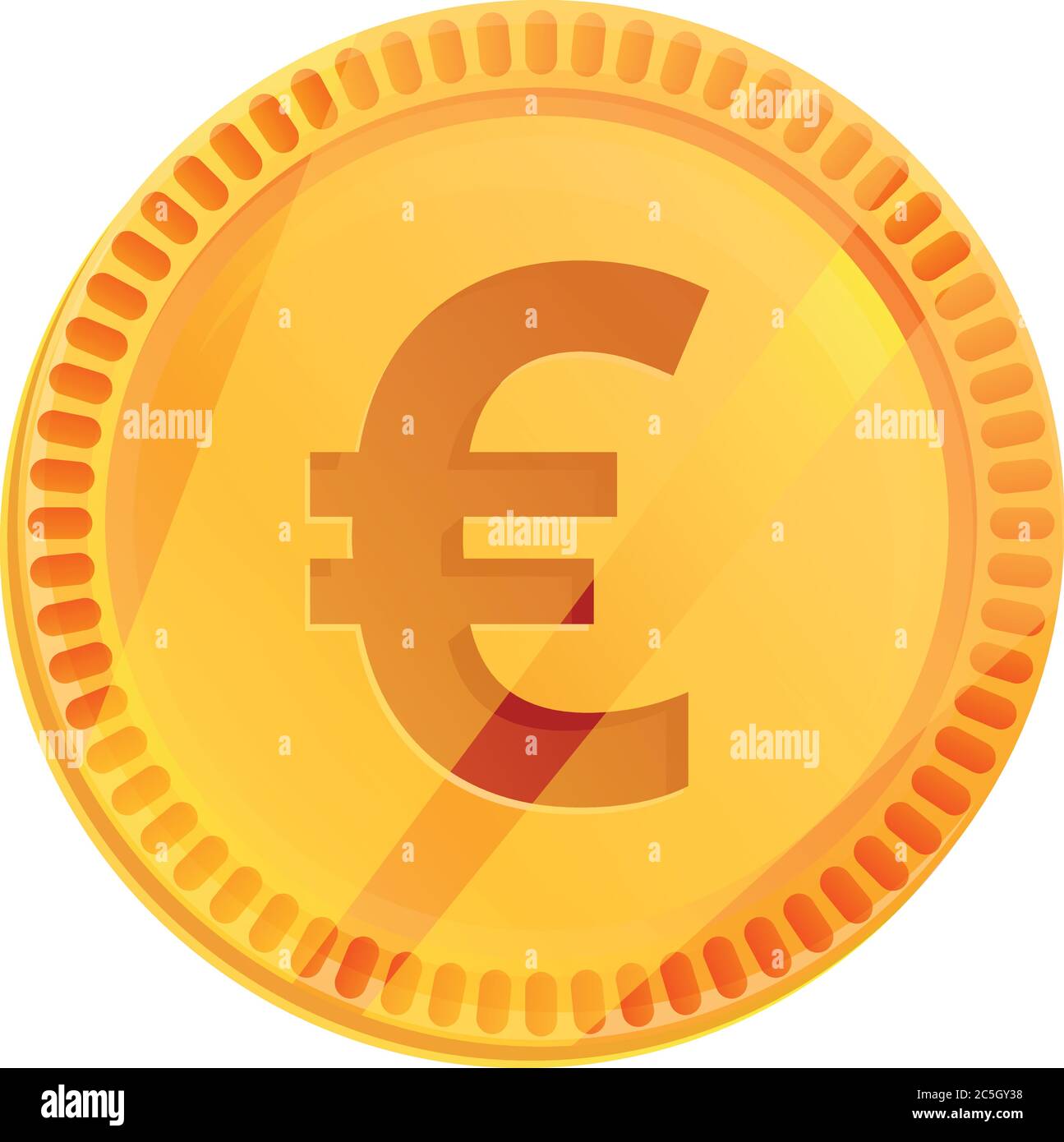 Euro coin icon. Cartoon of euro coin vector icon for web design ...