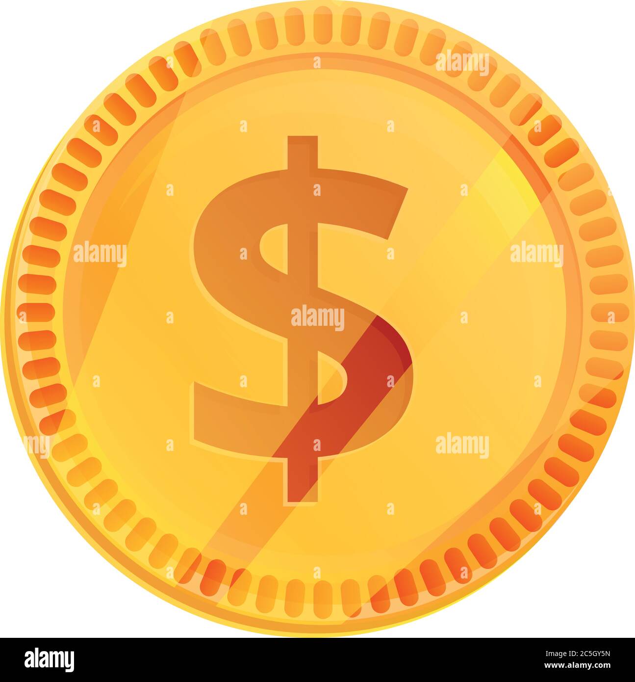 Dollar coin icon. Cartoon of dollar coin vector icon for web design ...