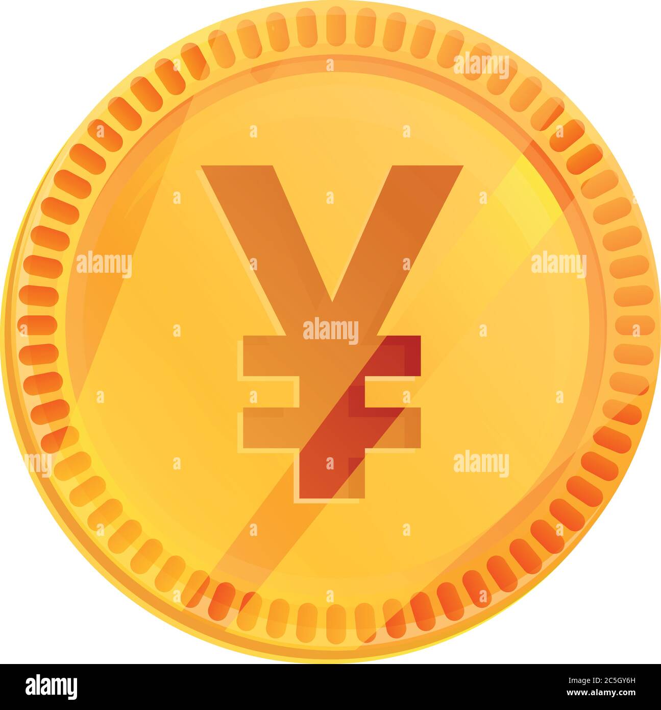 Japanese yen coin icon. Cartoon of japanese yen coin vector icon for ...