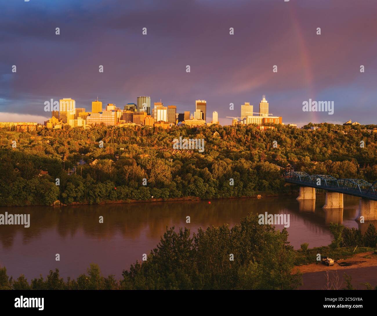 Rainbow over Edmonton. Edmonton, Alberta, Canada Stock Photo - Alamy