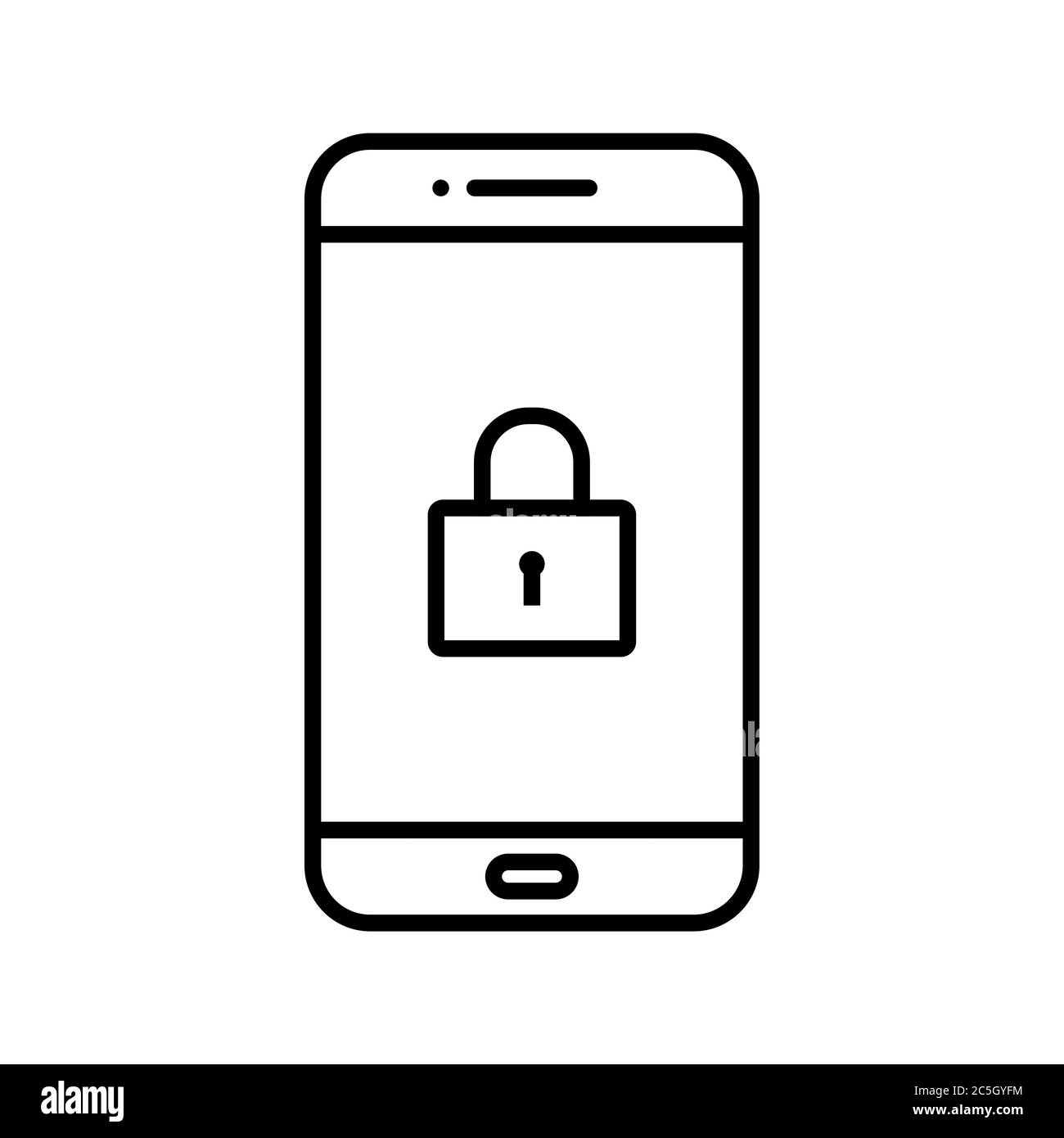 Unique Lock Screen Vector Line Icon Stock Vector Image & Art - Alamy