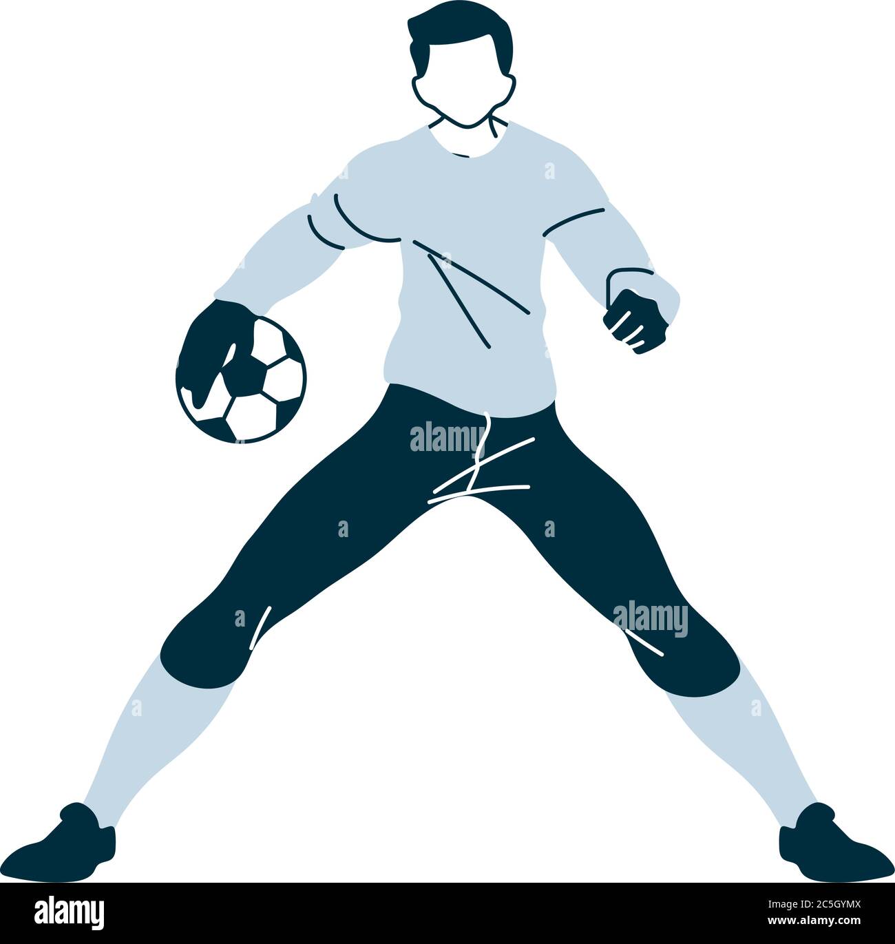 goalkeeper player man with ball design, Soccer football sport hobby ...