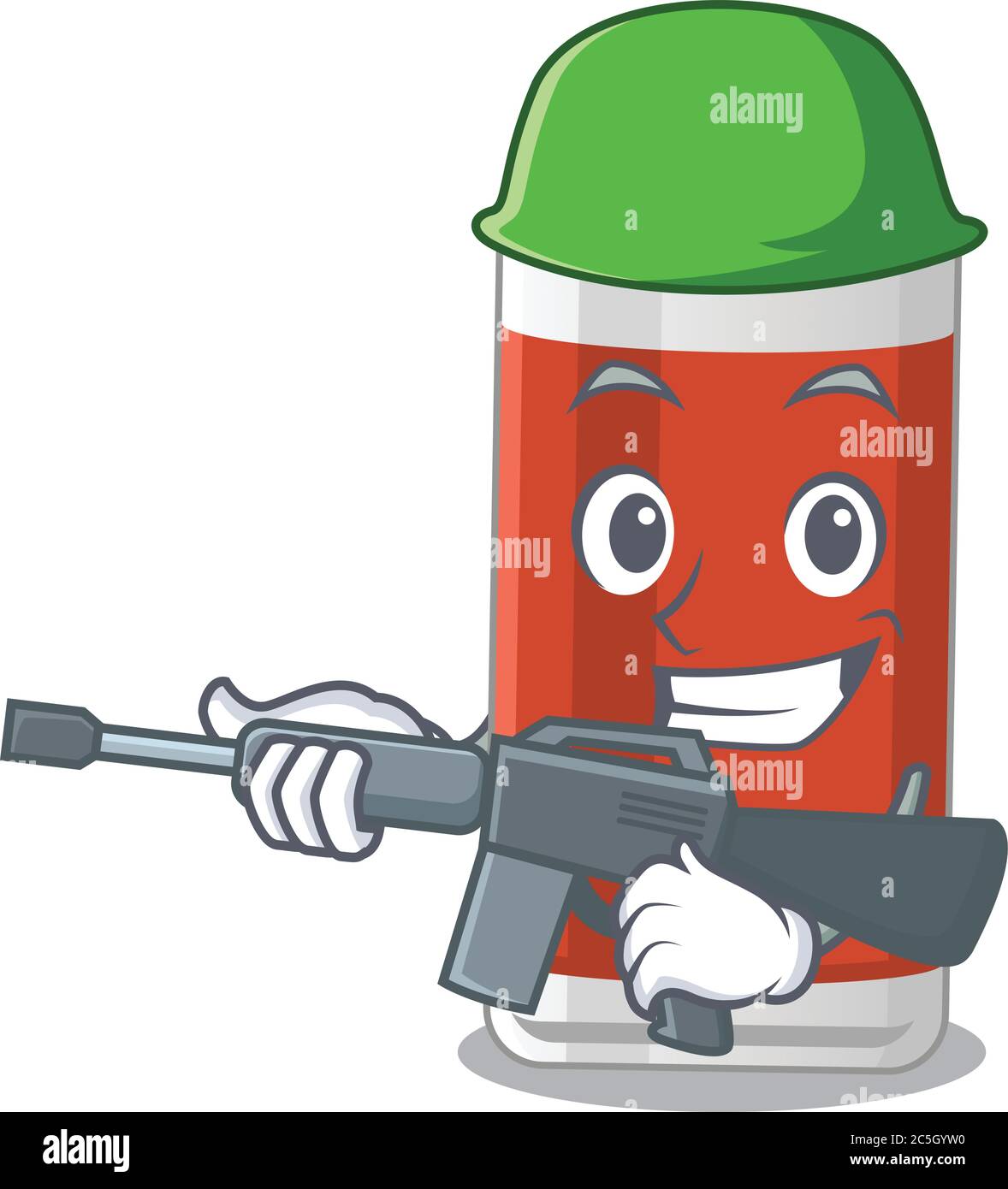 A charming army glass of apple juice cartoon picture style having a ...