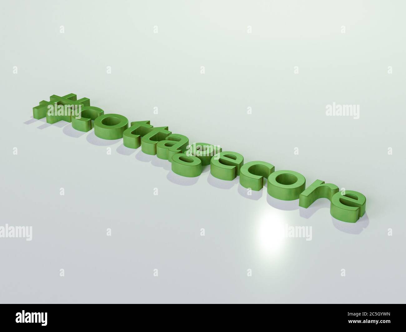 Cottagecore 3d render text in green color on white background Stock ...