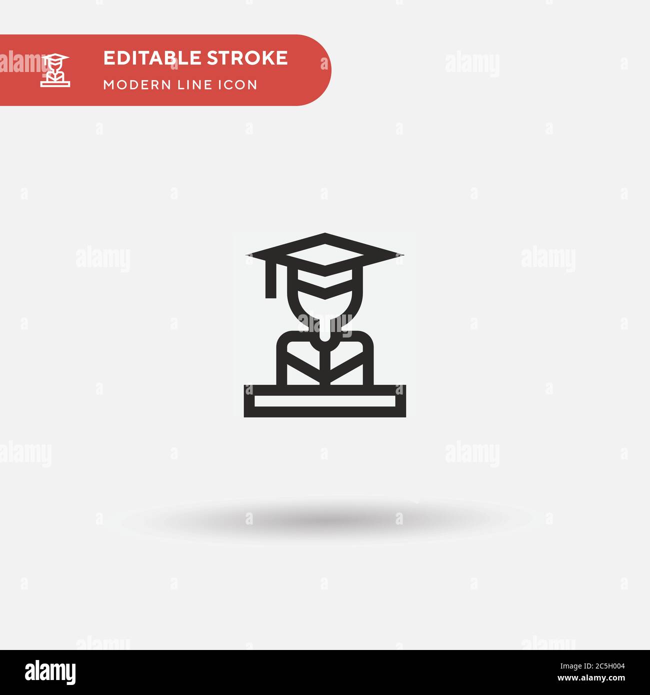 Graduated Simple vector icon. Illustration symbol design template for ...