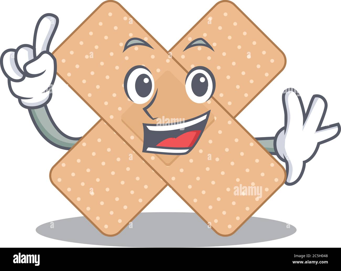 Cross bandage caricature design style with one finger pose Stock Vector ...