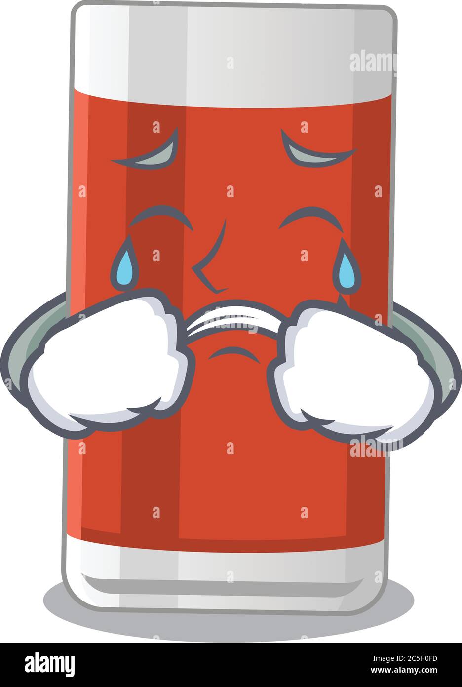 Caricature design style of glass of apple juice with a sad face Stock ...