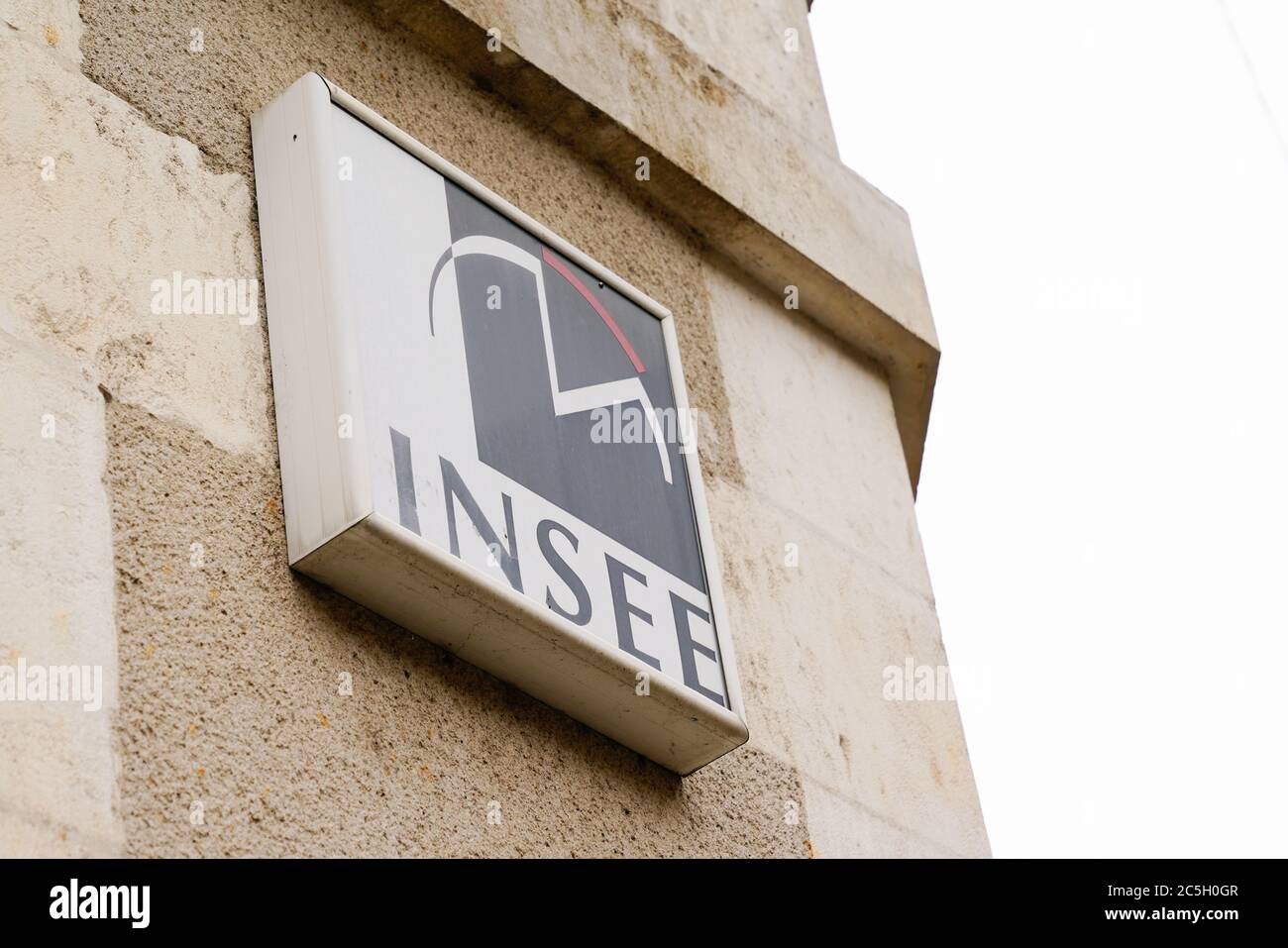 Bordeaux , Aquitaine / France - 06 20 2020 : INSEE logo sign to ...