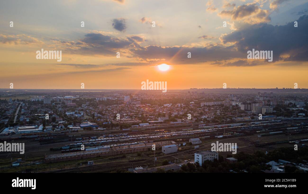 Birds eye view railway depot hi-res stock photography and images - Alamy