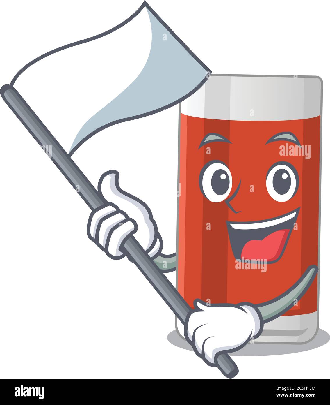 A brave glass of apple juice mascot character design holding a white ...