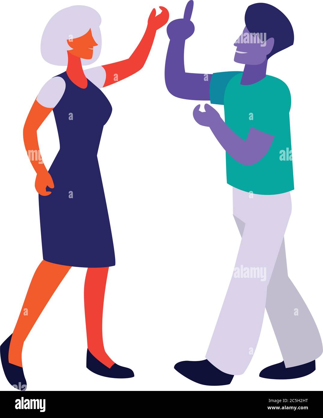 Couple of man and woman dialoguing vector illustration desing Stock ...