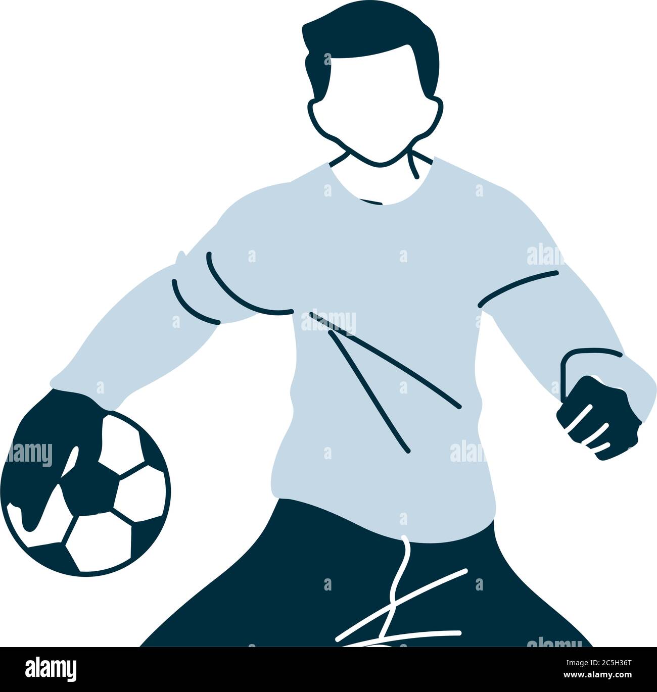 goalkeeper player man with ball design, Soccer football sport hobby ...