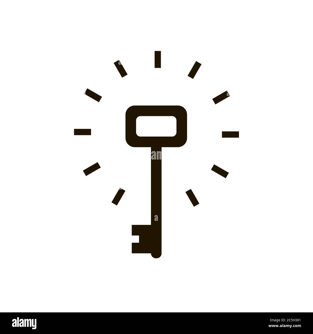 Key to open the door Icon on white background. Trendy flat style for ...