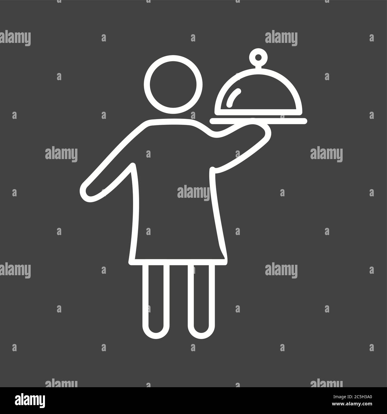 Unique Man Serving Food Vector Line Icon Stock Vector Image & Art - Alamy