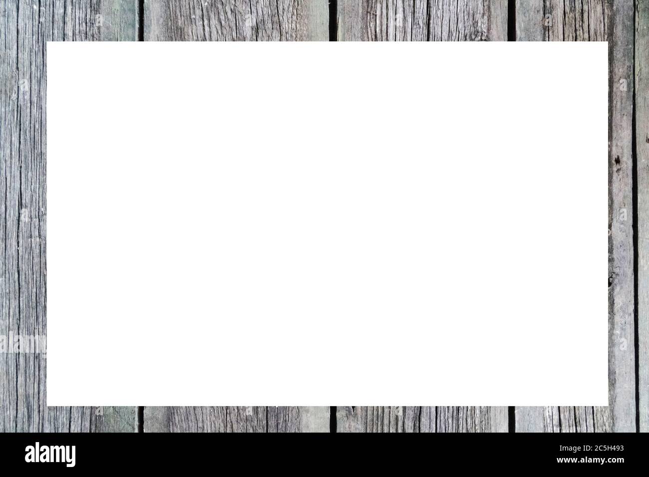 Background with gray old boards, frame Stock Photo - Alamy