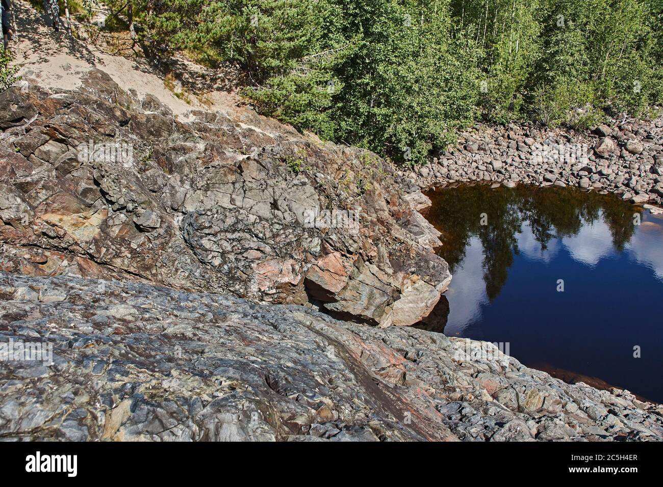 An ancient non-active volcano 2 billion years old. You can see the vent ...