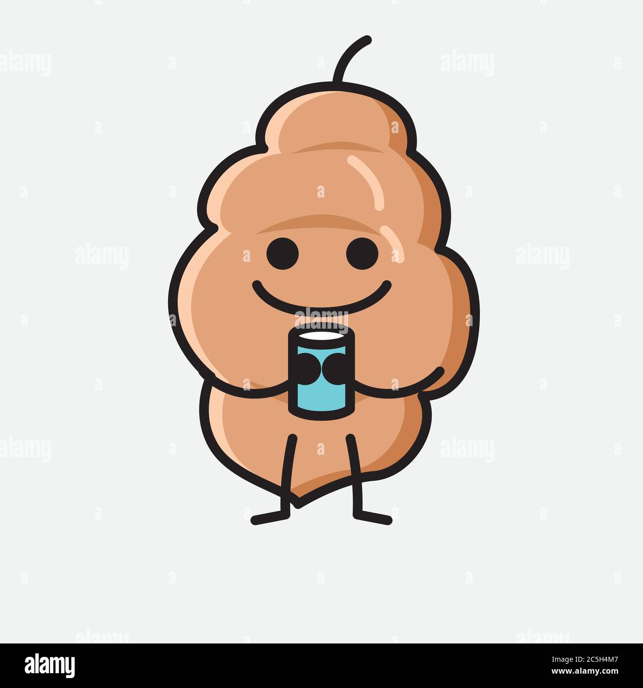 An illustration of Cute Tamarind Fruit Mascot Vector Character Stock ...