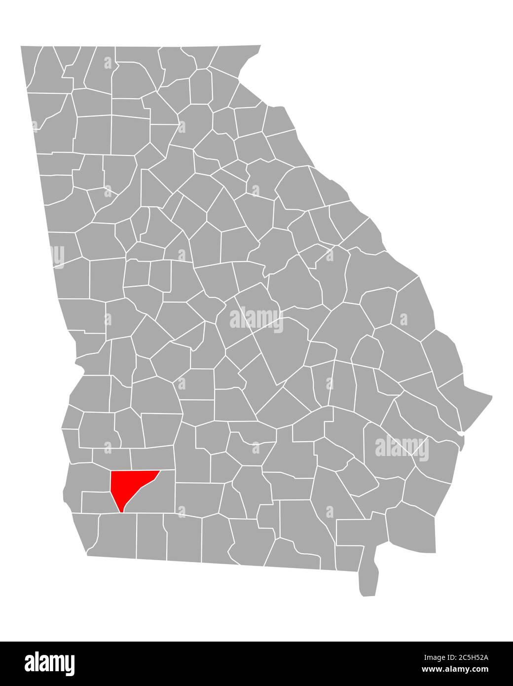 Map of Baker in Georgia Stock Photo - Alamy