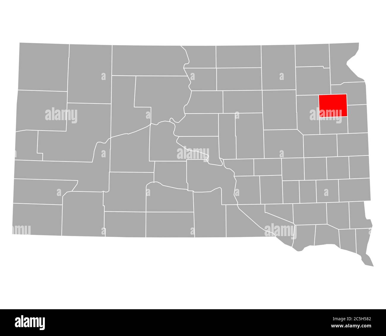 Map of Codington in South Dakota Stock Photo - Alamy
