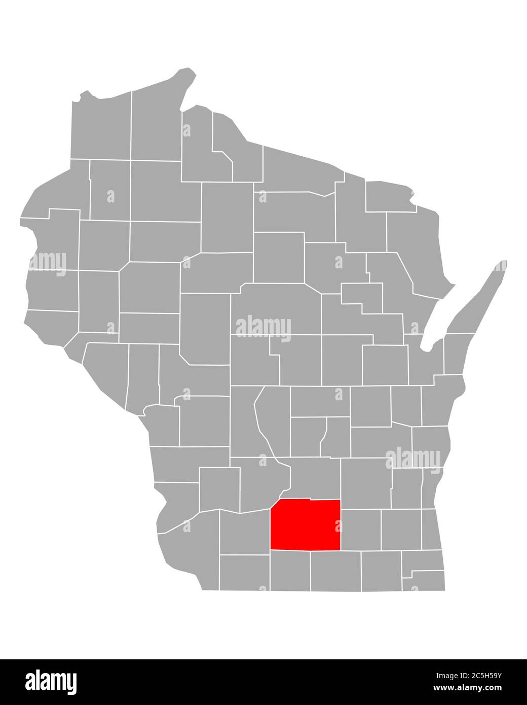 Map of Dane in Wisconsin Stock Photo - Alamy