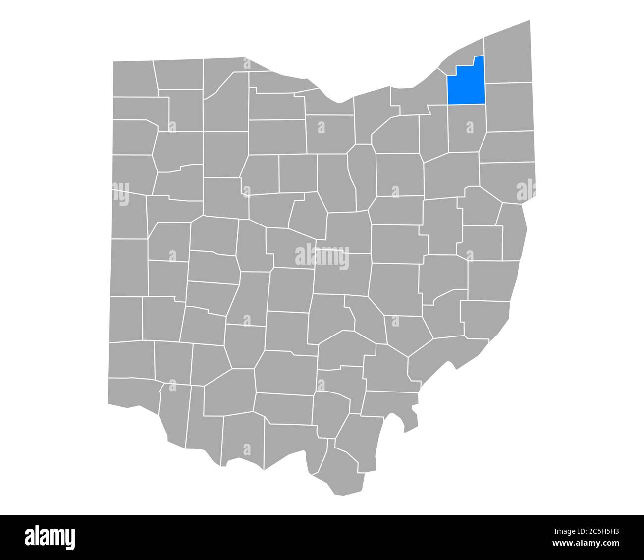 Map of Geauga in Ohio Stock Photo - Alamy