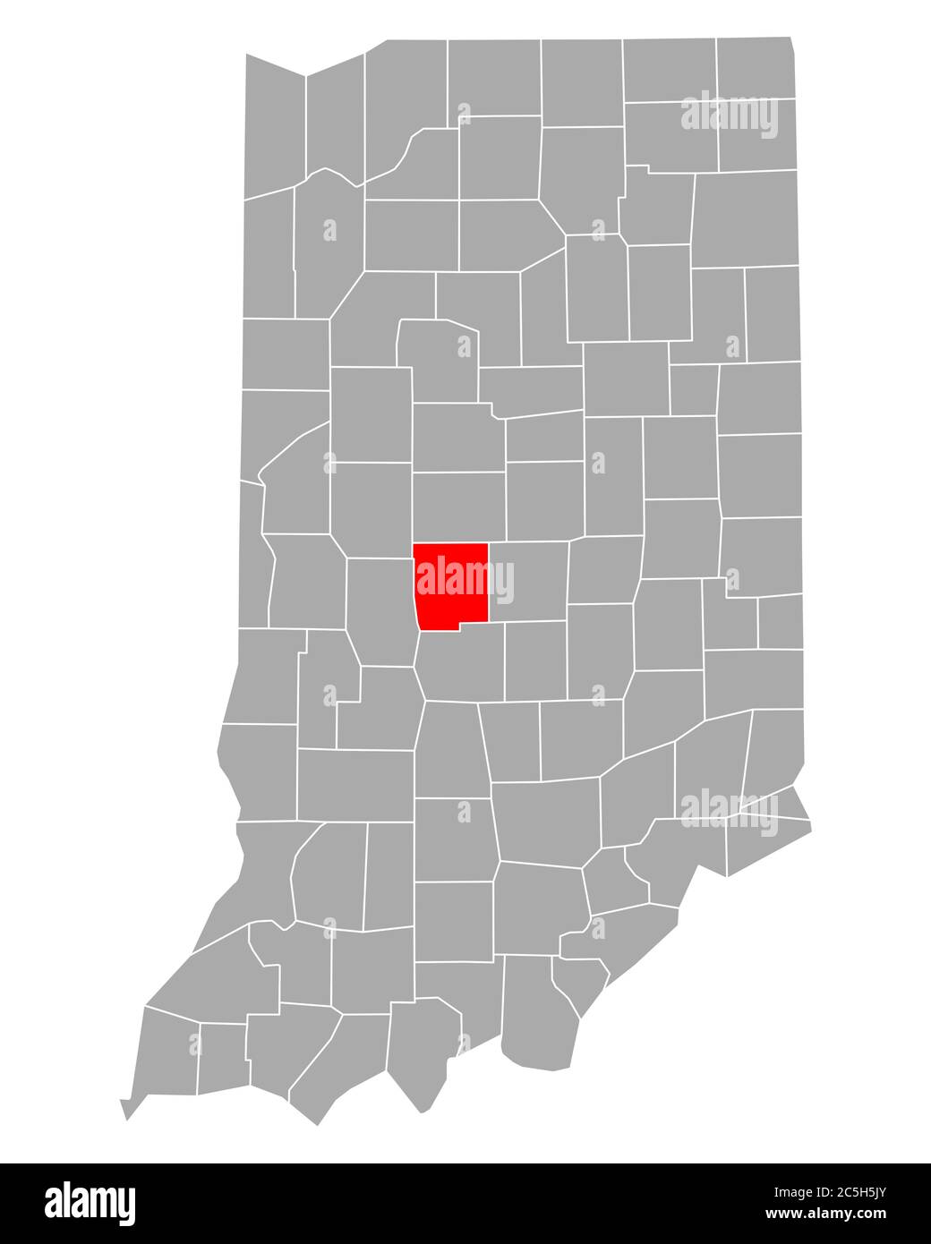 Map of Hendricks in Indiana Stock Photo - Alamy