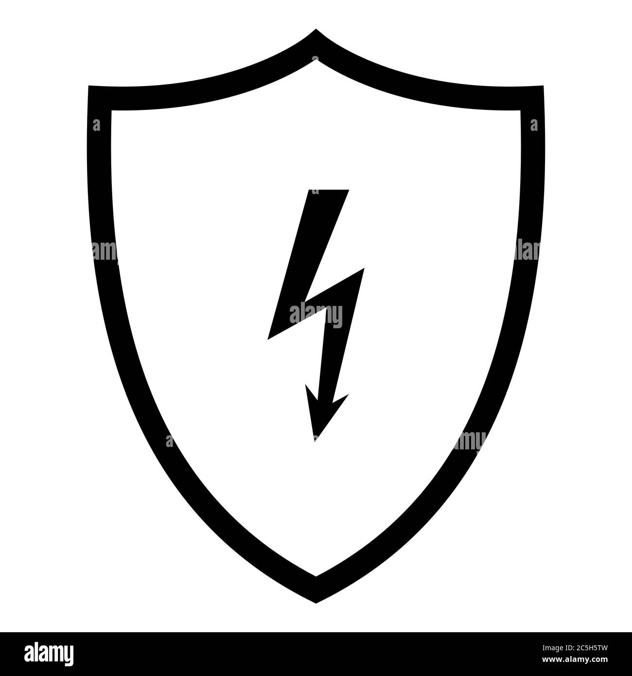 Lightning and shield Stock Photo - Alamy