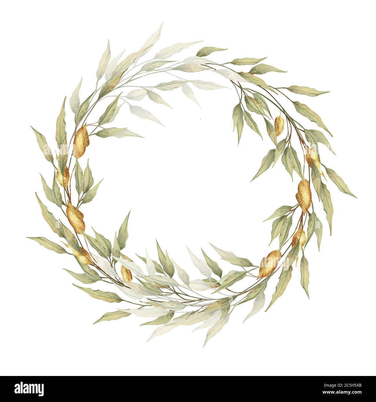 Green gold floral frame hi-res stock photography and images - Alamy