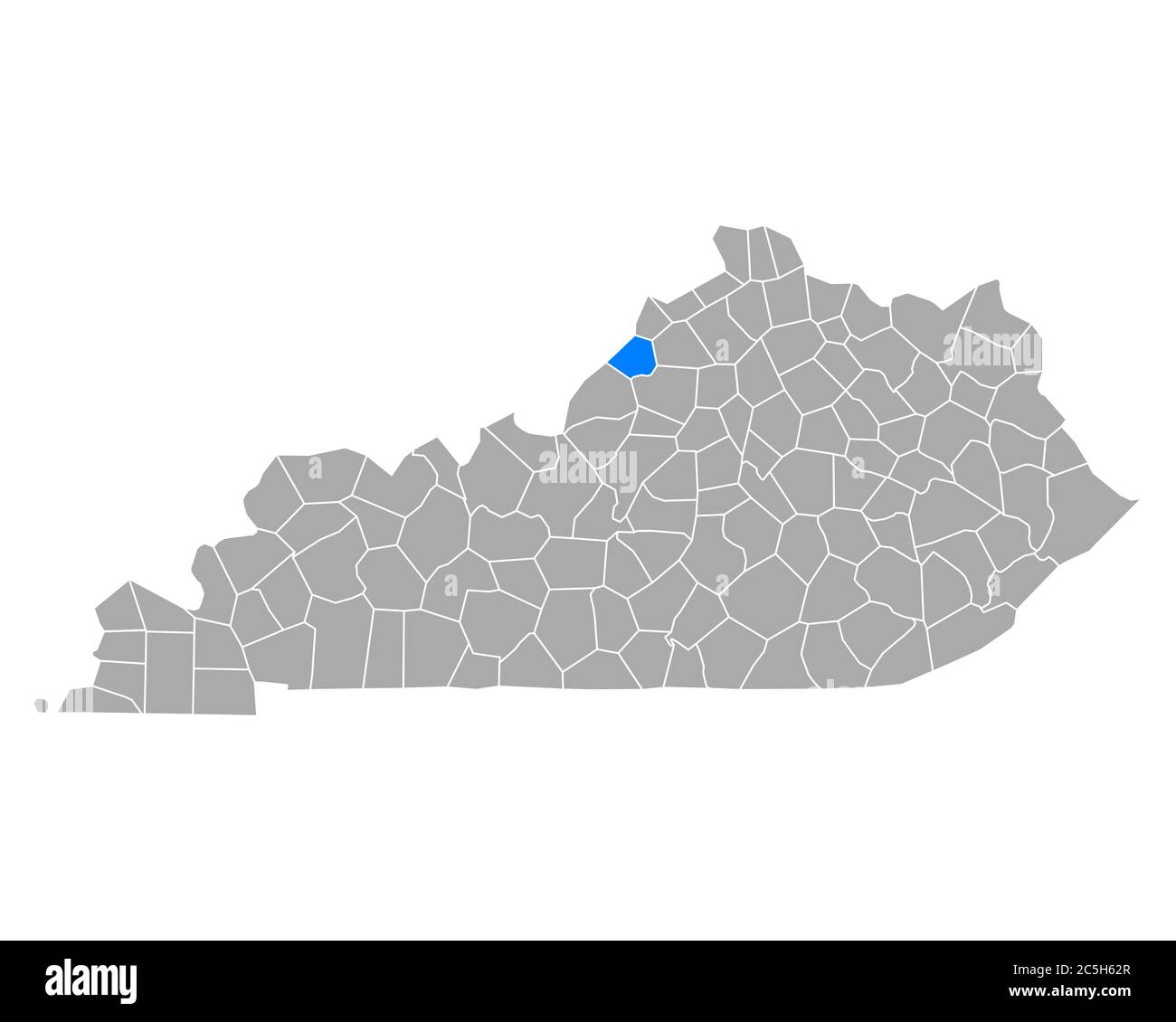 Map of Oldham in Kentucky Stock Photo - Alamy