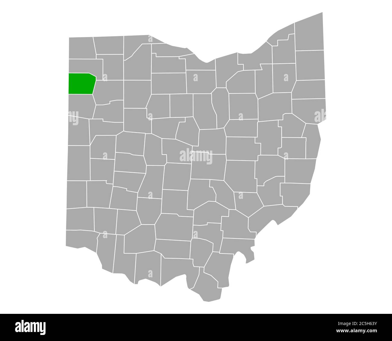 Map of Paulding in Ohio Stock Photo - Alamy