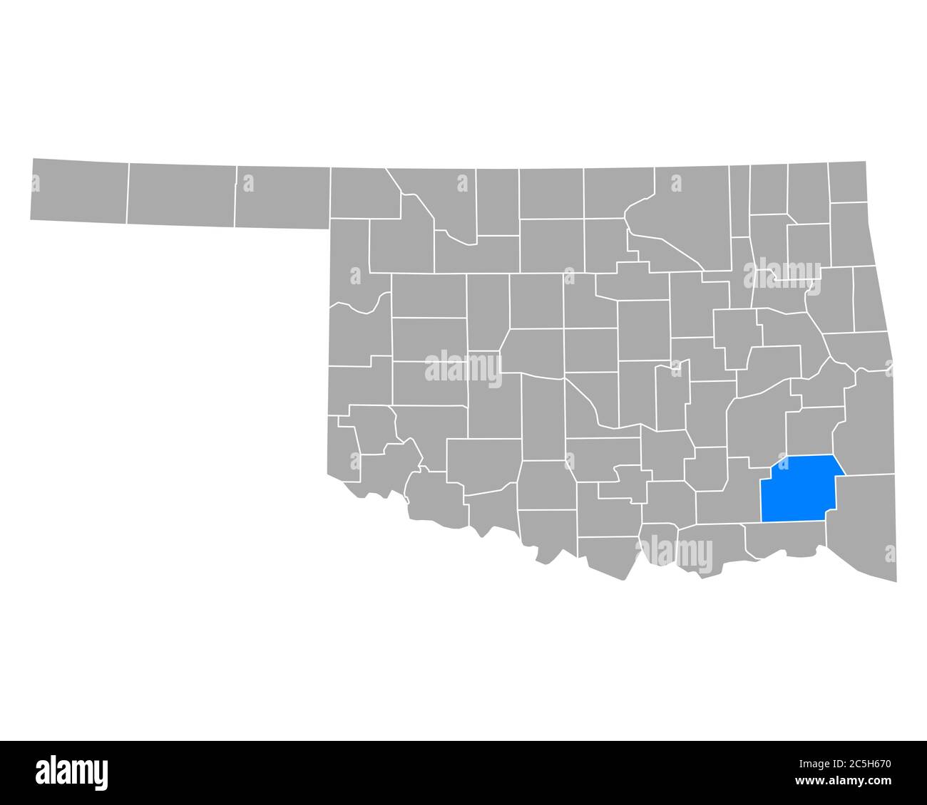 Map of Pushmataha in Oklahoma Stock Photo - Alamy