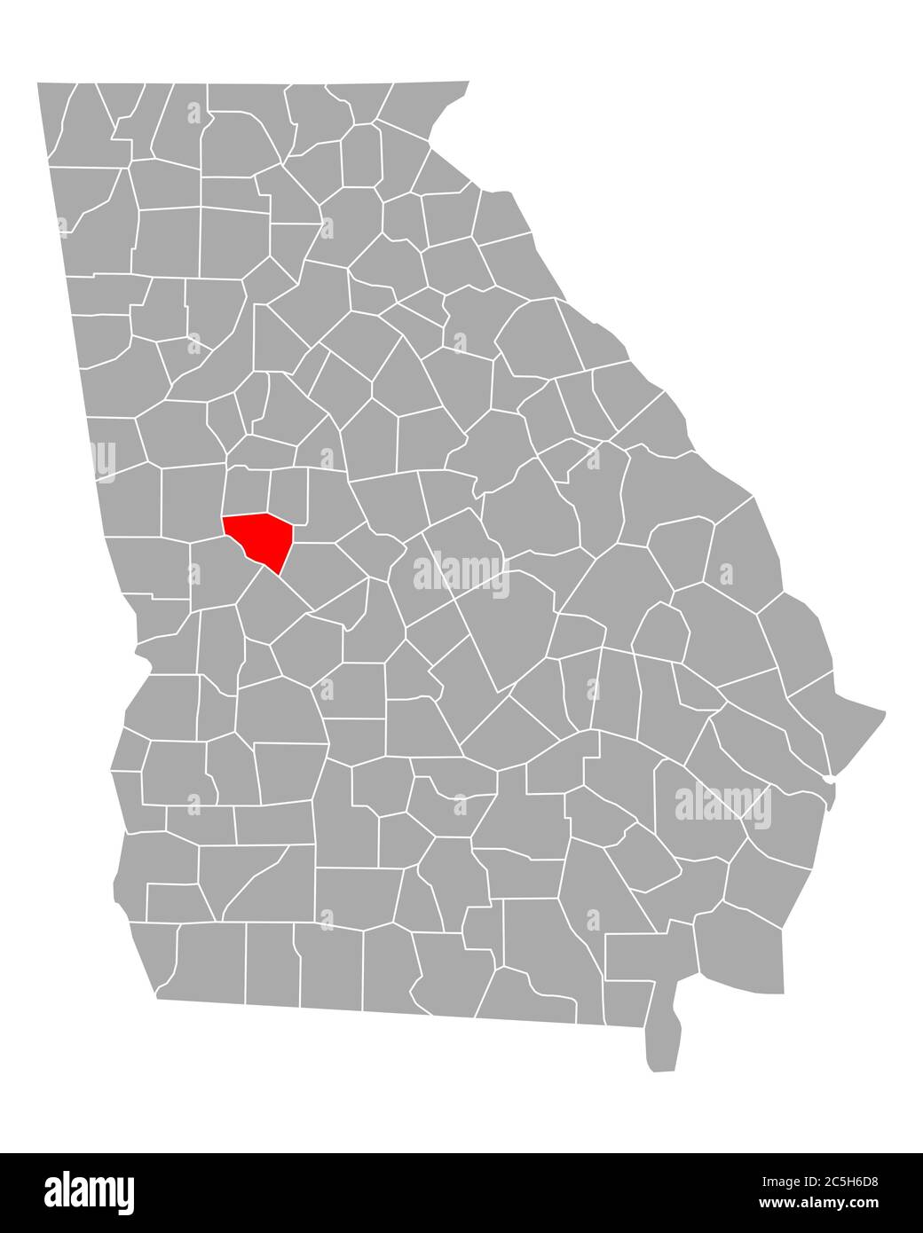 Map of Upson in Georgia Stock Photo - Alamy