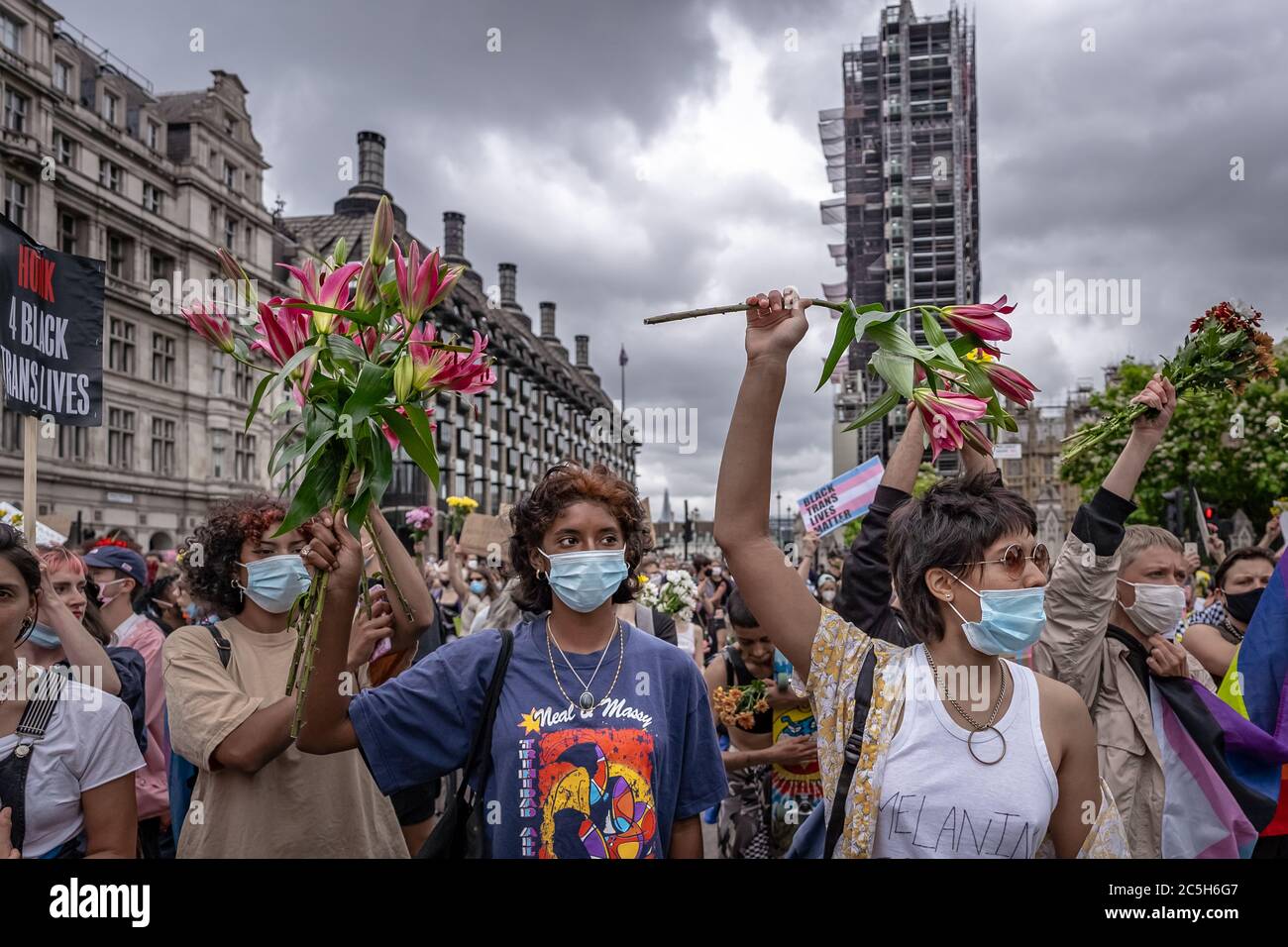 Hundreds join Black Trans Lives Matter protest in London, UK Stock ...