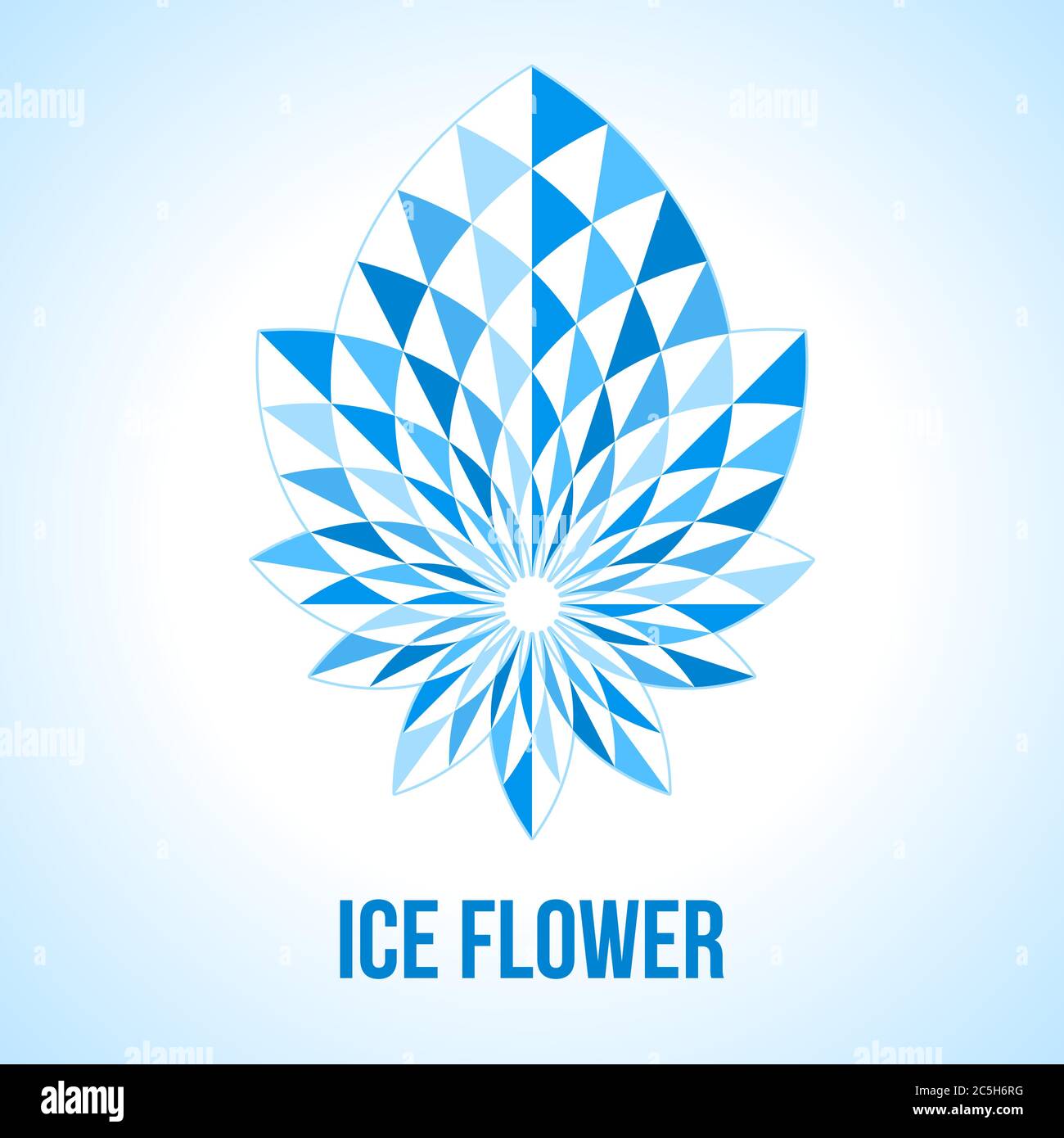 Fantastic geometric flower. Abstract symbol of ice. Vector illustration ...