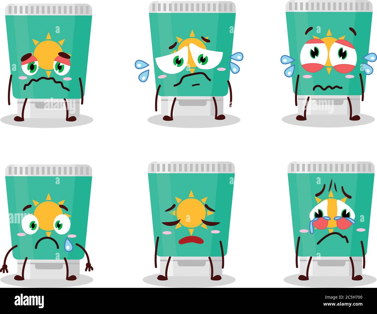 Sunblock cartoon in character with sad expression Stock Vector Image ...