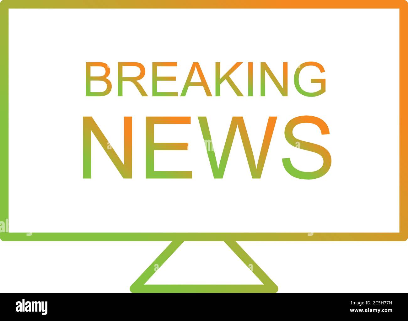 Unique Breaking News On TV Vector Line Icon Stock Vector Image & Art ...