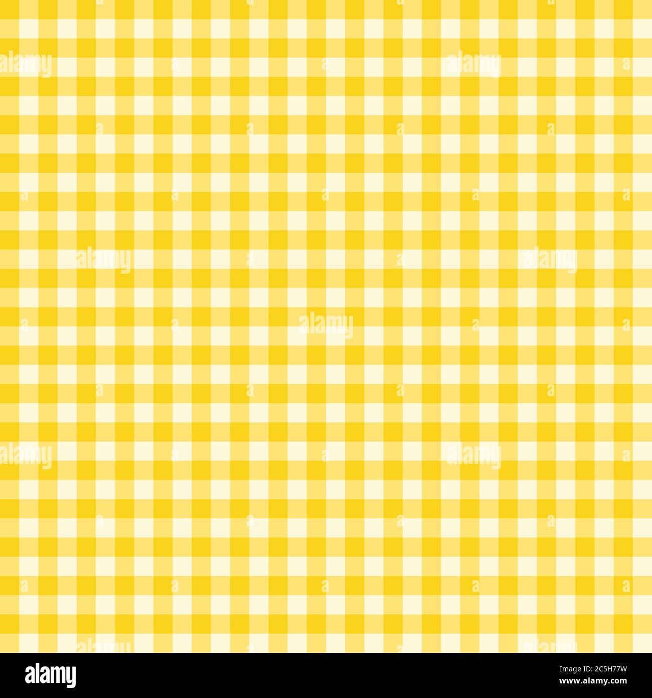 Traditional Gingham pattern in yellow color. Seamless checkered vector pattern. Abstract ...
