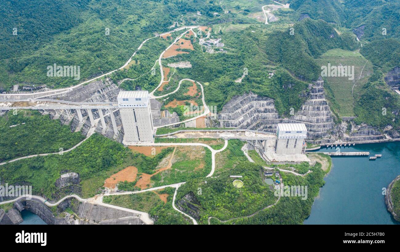 Yuqing. 2nd July, 2020. Aerial photo taken on July 2, 2020 shows the ...