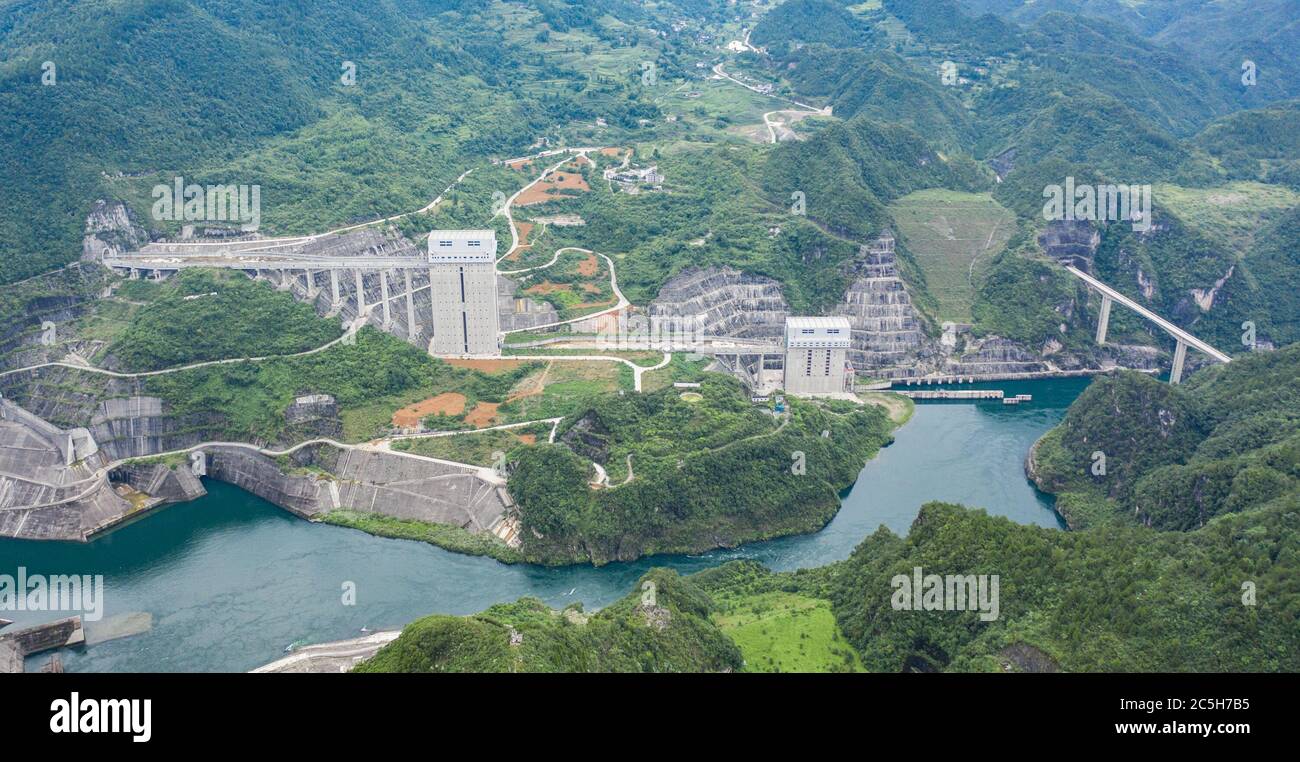 Yuqing. 2nd July, 2020. Aerial photo taken on July 2, 2020 shows the ...