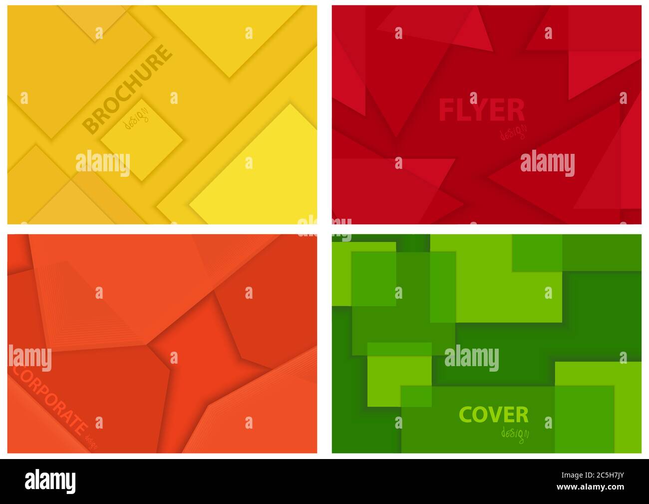 Set of Four Backgrounds with Geometric Pattern Stock Vector Image & Art ...