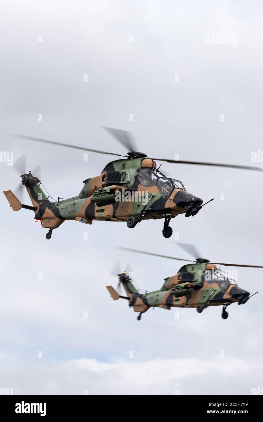 Two Australian Army Eurocopter Tiger ARH Armed reconnaissance ...