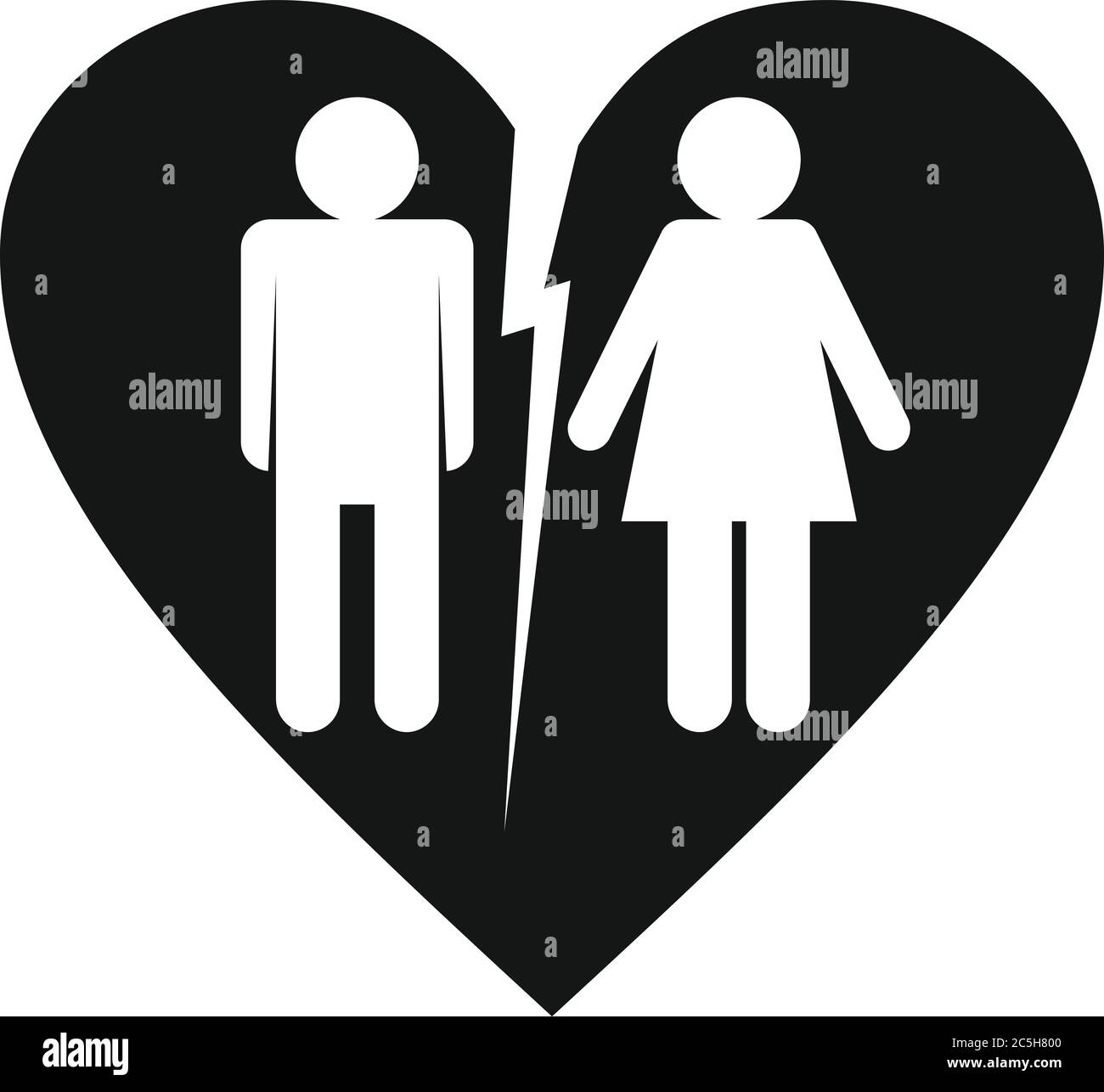 Legal heart divorce icon. Simple illustration of legal heart divorce ...